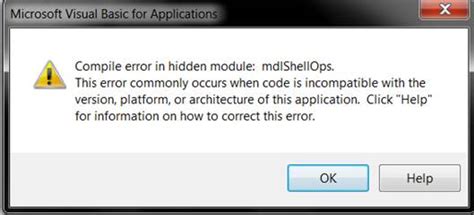 Compile Error In Hidden Module Mdlshellops Techyv