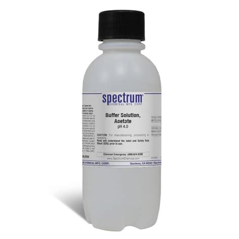Buffer Solution Acetate Ph 4 0 For Residual Chlorine Apha Spectrum Chemical 500 Ml Buy