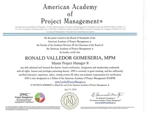 Pdf “certified Master Project Manager Mpm Faapm Certification Award”