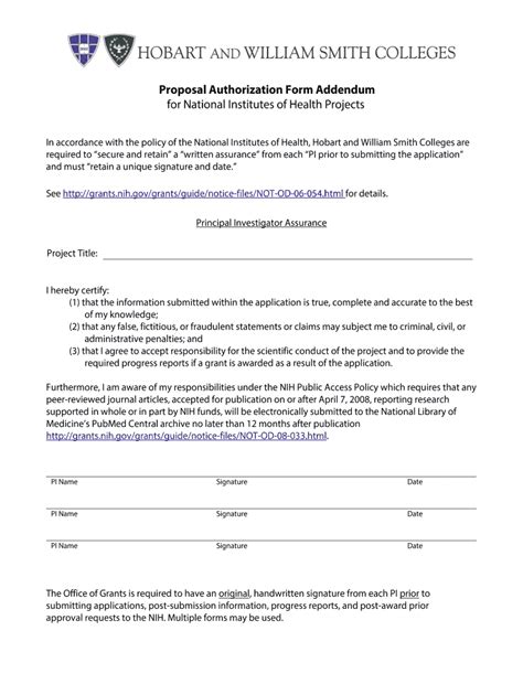 Fillable Online Hws Proposal Authorization Form Addendum Fax Email