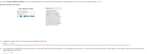 Solved Distance Modulus Calculatordistance Modulus