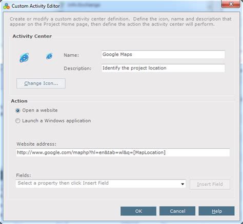Newforma Project Center Eleventh Edition Help Custom Activity Editor Dialog Box