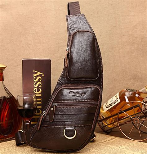 남성용 진짜 소가죽 숄더 체스트 백 레트로 브랜드 유명 여행 슬링백 배낭 정품 가죽 싱글 백팩 고품질백팩 Aliexpress