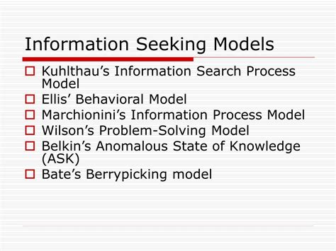 Ppt Information Seeking Processes And Models Powerpoint Presentation Id6106398