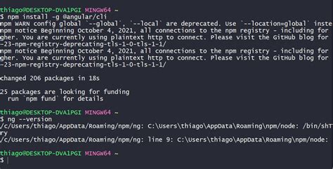 Estou Tentando Instalar As Versões Mais Novas Do Nodejs E Angular E