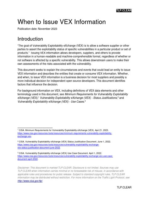 When To Issue A Vex 508c Pdf Vulnerability Computing Computer