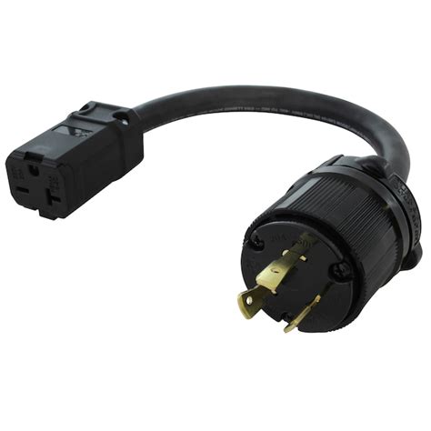 Ac Works 1ft Nema L6 20p To Nema 6 20r 20 Amp 3 Wire Grounding Single