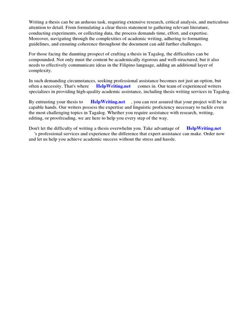 Sample Ng Thesis Tagalog Pdf Tagalog Language Thesis