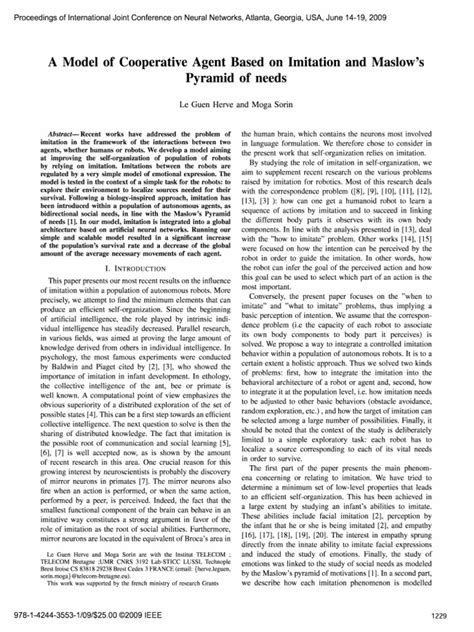 A Model Of Cooperative Agent Based On Imitation And Maslows Pdf Imitation Empathy