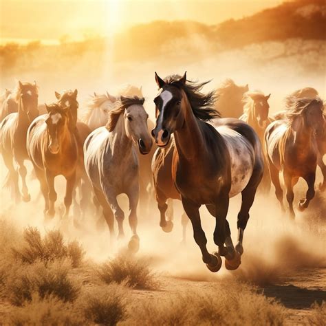 Premium Photo Wild Horses Running