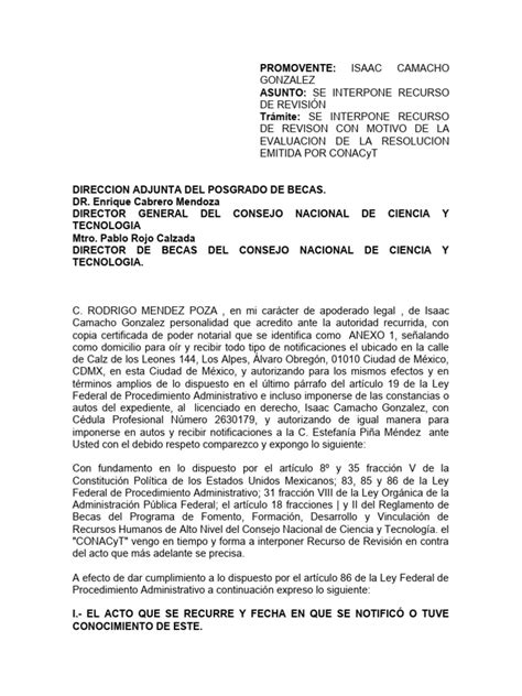 Recurso De Revision1 Pdf Ciudad De México México