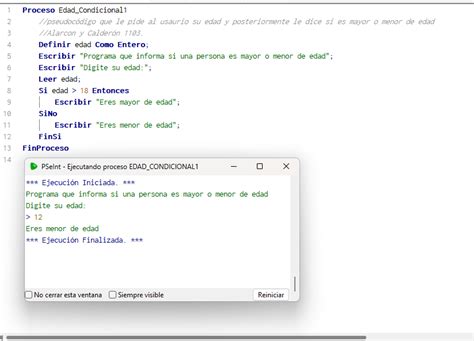 Portafolio de Actividades Dilan Daniel Calderón Romero Práctica No en PSeInt
