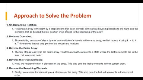 Leetcode Problem 6 Rotate Array Youtube