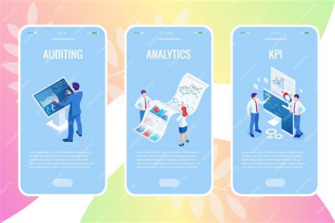 Premium Vector Isometric Business And Finance Analysts Analyzing Key Performance Indicators