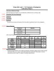 TLC Report Pdf Chem Lab TLC Analysis Of Analgesics Laboratory Report