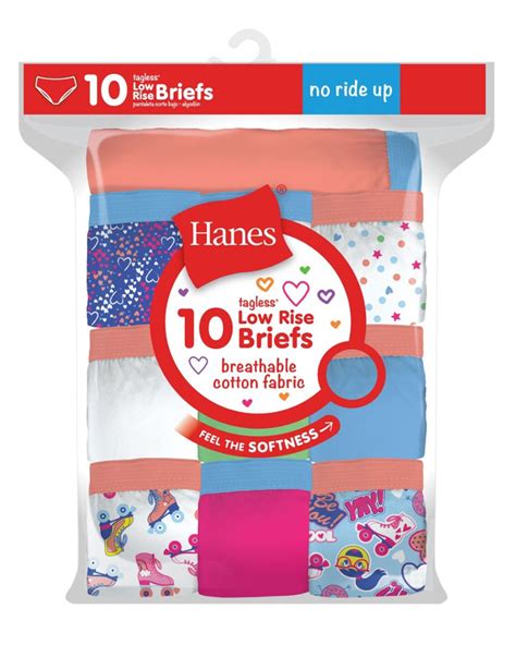 Hanes Gp10lr Hanes Gp10lr Girls Tagless Low Rise Briefs P10