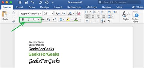 What Is The Formatting Toolbar Geeksforgeeks