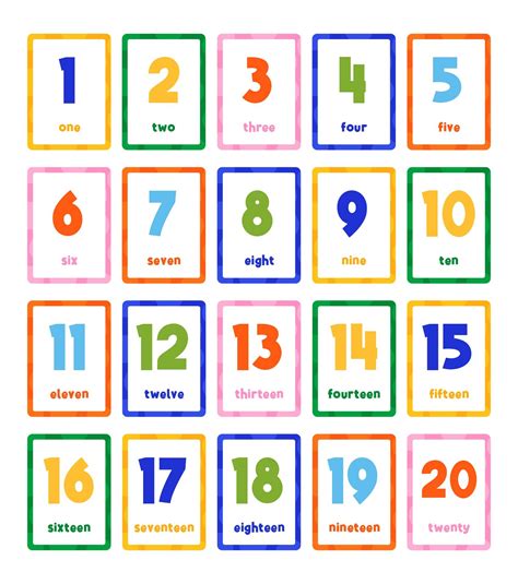 Numbers 1 20 10 Free Pdf Printables Printablee Printable Flash Cards Printable Numbers