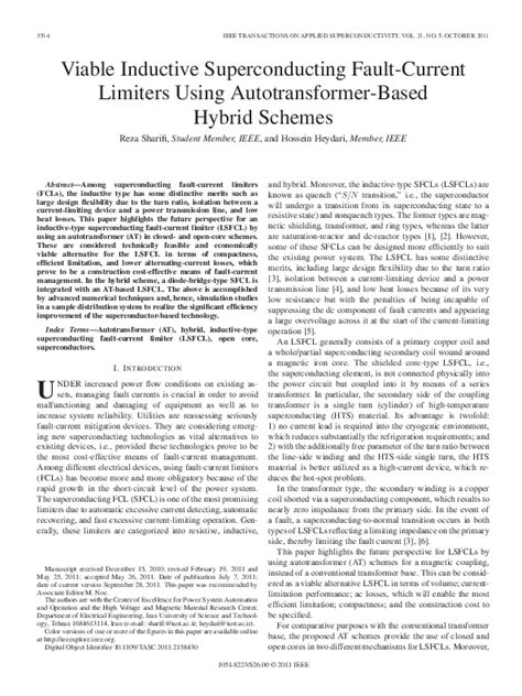 Pdf Viable Inductive Superconducting Fault Current Limiters Using Autotransformer Based Hybrid