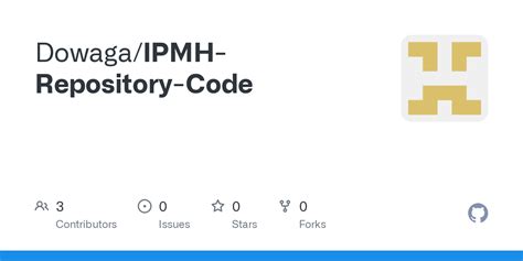 github dowaga ipmh repository code