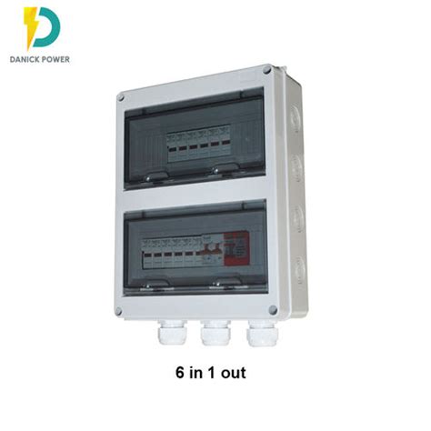 Solar Pv Array Dc Combiner Box 1000v Ip65 Abs Plastic 6 In 1 Out
