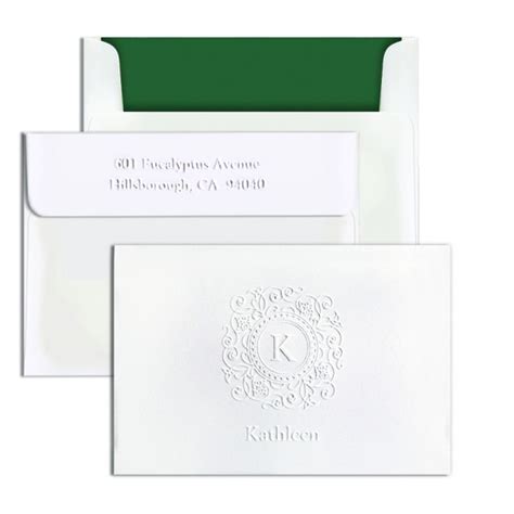 Intricate Embossed Initial Notes