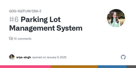 Parking Lot Management System · Issue 6 · Gdg Igdtuwdsa 2 · Github