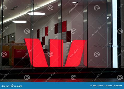 Illuminated Westpac Bank Logo Editorial Photo