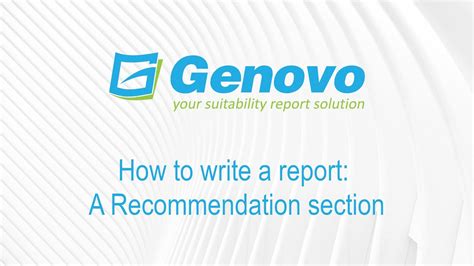 How To Write A Report A Recommendation Section Youtube