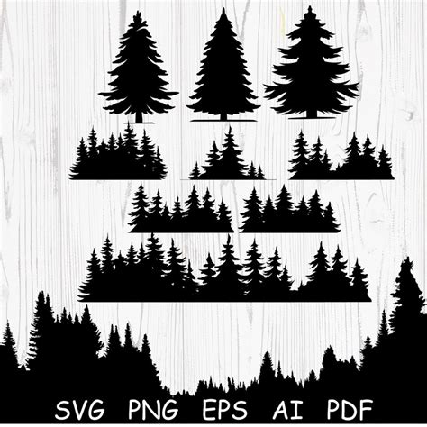 Tree Line Svg Etsy