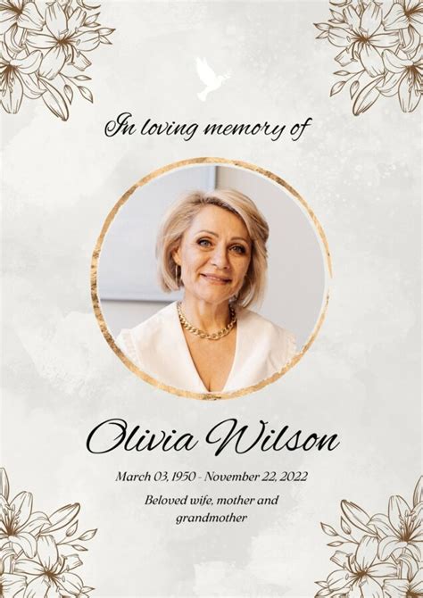 In Loving Memory Funeral Program Template