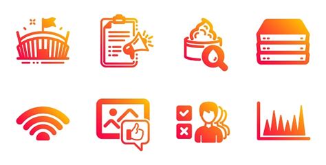 와이파이 서버 및 보습 크림 아이콘 세트 사진처럼 의견과 메가 폰 체크리스트 표지판 벡터 고급에 대한 스톡 벡터 아트 및 기타 이미지 Istock