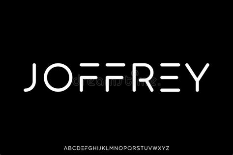 Minimalist Rounded Edge Sans Serif Alphabet Display Font Vector Stock Vector Illustration Of