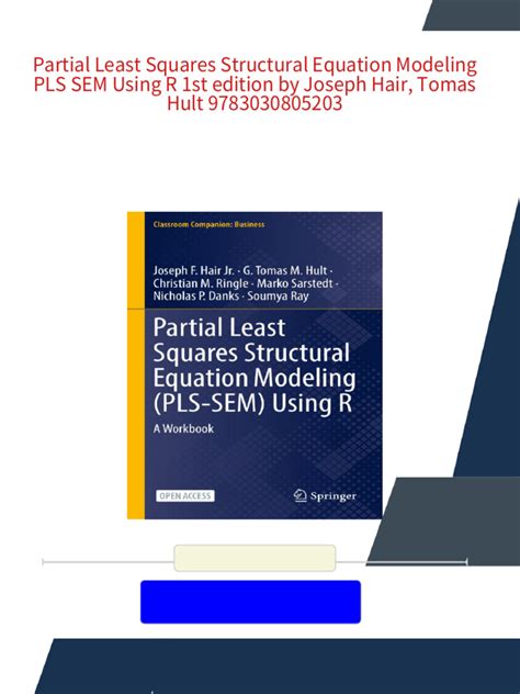 Partial Least Squares Structural Equation Modeling Pls Sem Using R 1st Edition By Joseph Hair