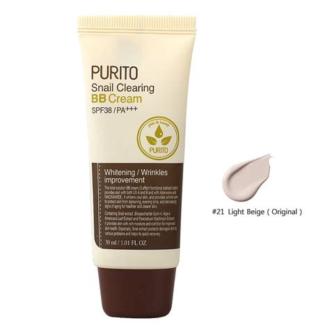 Purito Snail Clearing Bb Cream Spf38pa 21 Light Beige