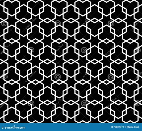 Vector Modern Seamless Geometry Pattern Hexagon Black And White Abstract Stock Vector