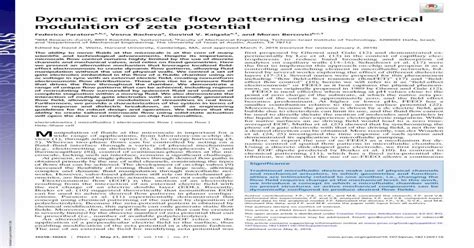 Download Pdf Dynamic Microscale Flow Patterning Using Electrical