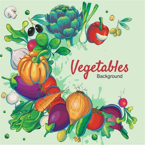 Vegetable Background Design Free Vector Background Design Art Poster Design Vegetable