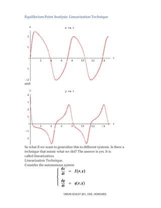 Equilibrium Point Analysis Linearization Technique PDF