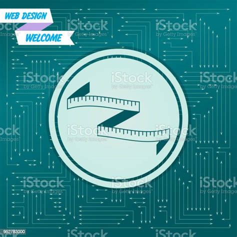 서로 다른 방향으로 화살표가 녹색 배경에 테이프 아이콘을 측정 그것은 전자 보드에 나타납니다 벡터 규모에 대한 스톡 벡터 아트 및 기타 이미지 Istock