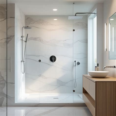 Solid Surface Shower Wall Panels Durable Heat Resistant And Long Lasting