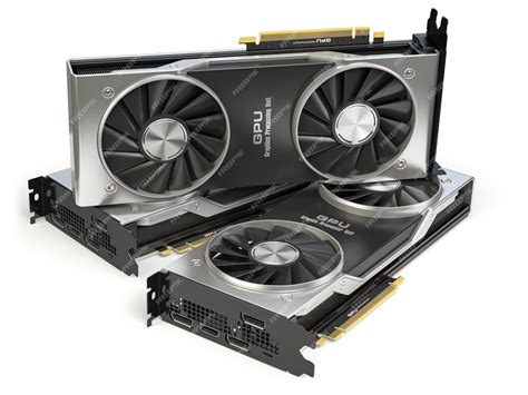 Premium Photo Graphics Cards Modern Gaming Gpu Graphics Processing Units Isolated On White