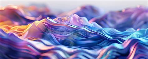 Abstract Iridescent Background Design 3d Render With A Layered Paper