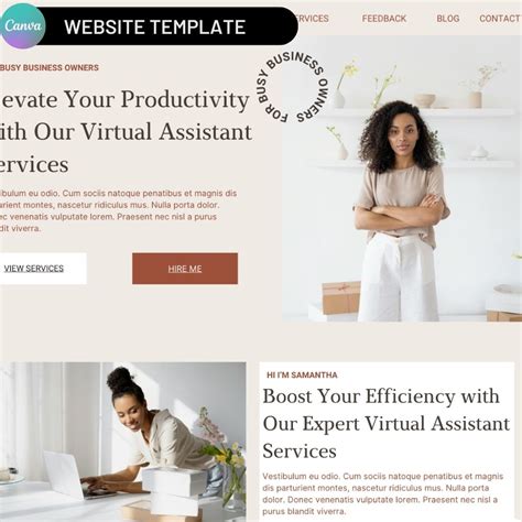 Virtual Assistant Website Template Canva Editable Mooi Media