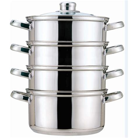 Комплект тенджери за готвене на пара Rainstahl Неръждаема стомана Вместимост 2 5 литра 5