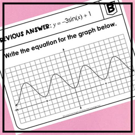 Equations Of Sine And Cosine Functions Scavenger Hunt By Fun With Saxon