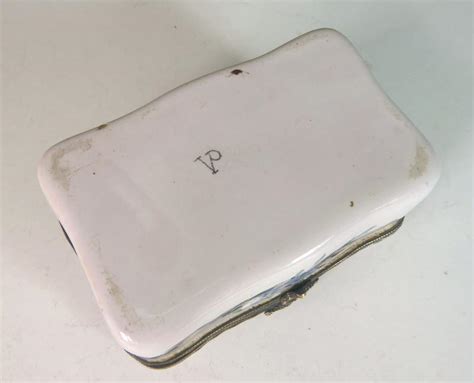 18th C Faience Tin Glazed Box By Veuve Perrin Boxes Caddys