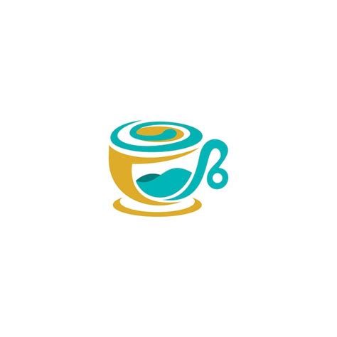 커피 컵 로고 디자인 커피 로고 프리미엄 벡터