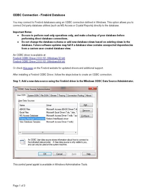 Odbc Connection Microsoft Access Databases