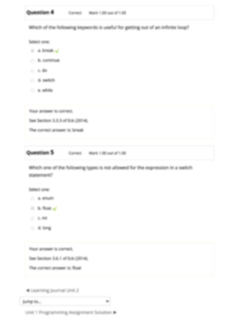 SOLUTION My Cs 1102 Self Quiz Unit 2 Studypool